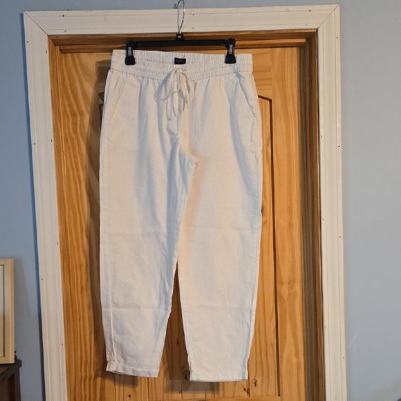 J. Crew | Pants & Jumpsuits | J Crew White Linen Blend Pants | Poshmark